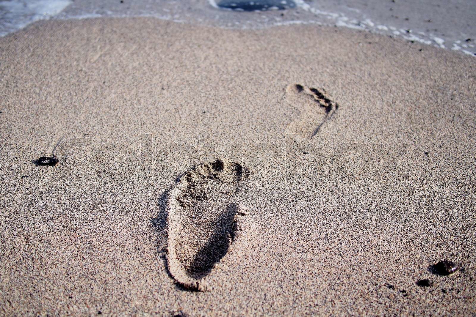 Sea sand with footprints | Stock image | Colourbox