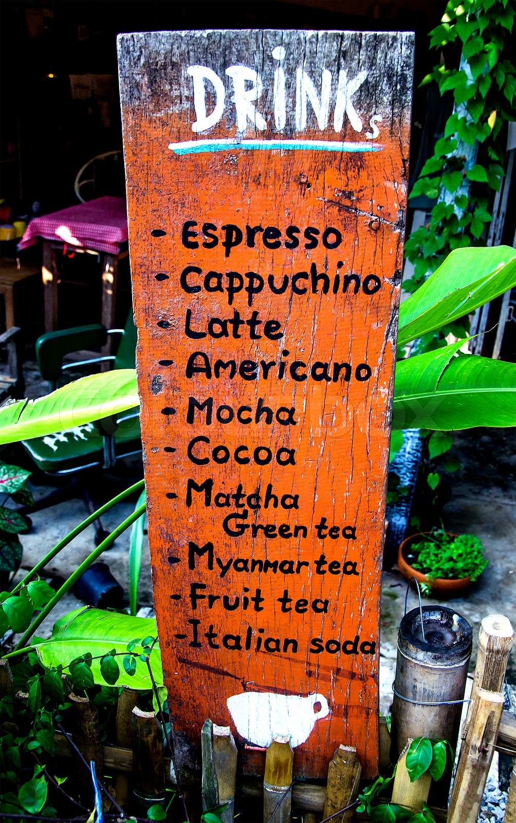 Blackboard af menu kaffe | Stock foto | Colourbox