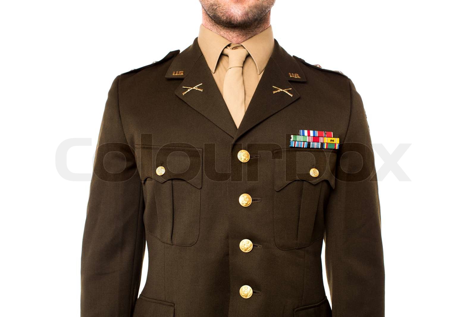 Cropped image of a man dressed in world war II uniform | Stock image ...