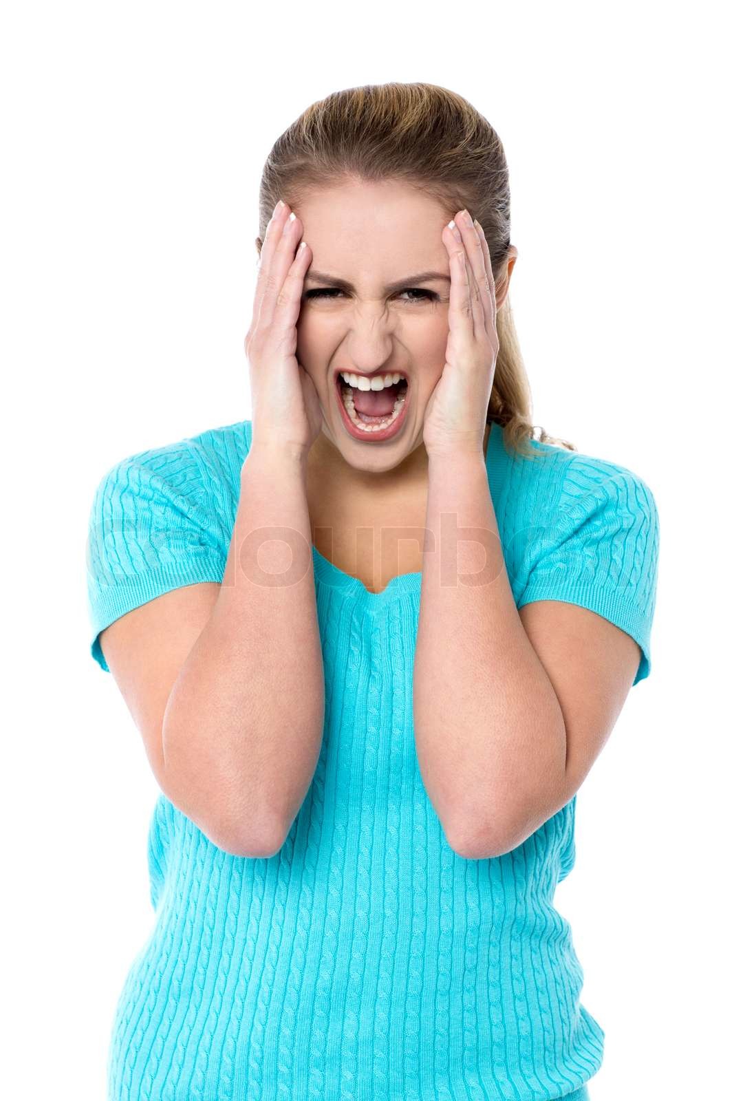 Angry female model yelling | Stock image | Colourbox