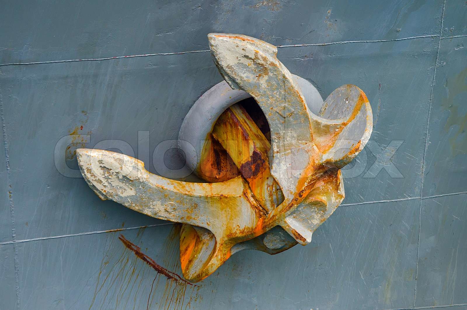 Old rusty anchor of warship | Stock image | Colourbox
