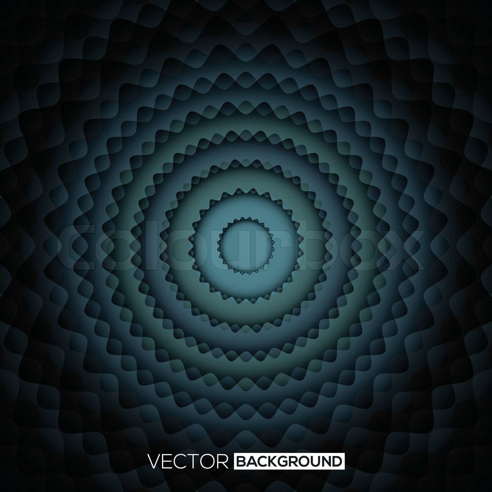 Dark Blue Circle Wave Shape Abstract Background | Stock vector | Colourbox