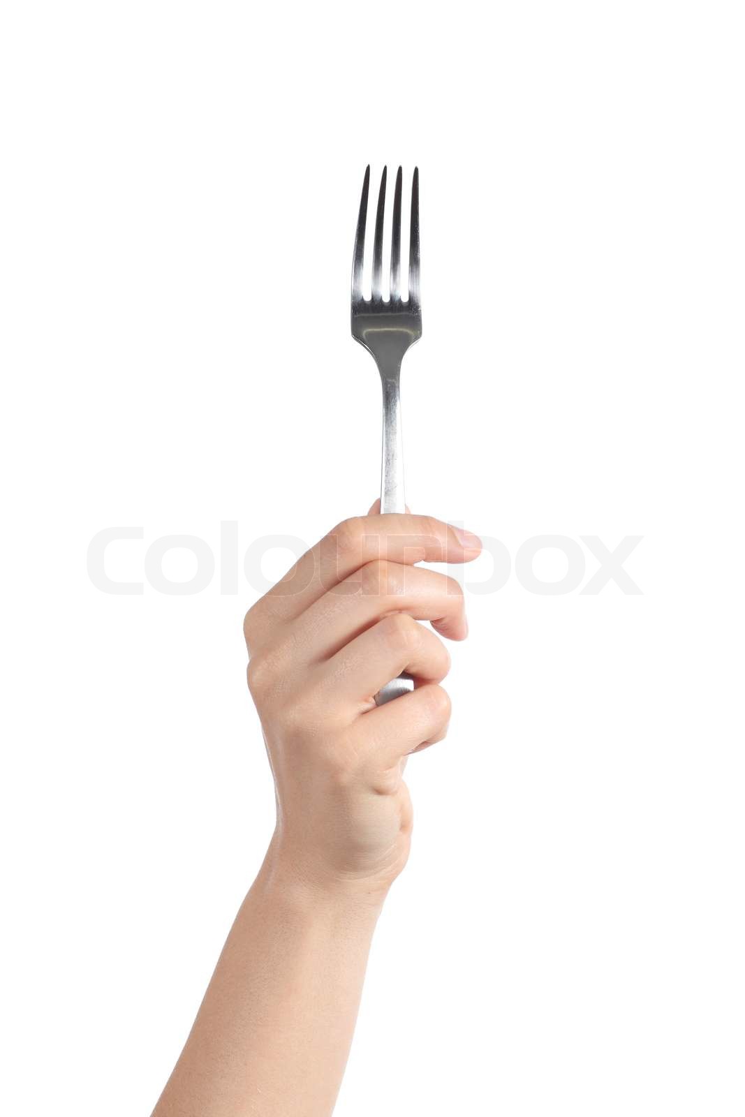 Woman Hand hält eine Gabel | Stock Bild | Colourbox