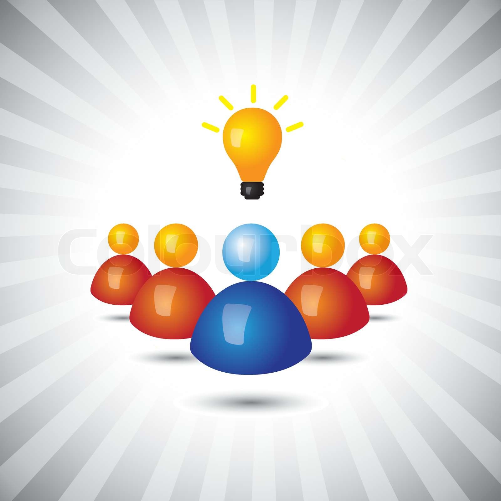 successful executive or employee with ideas- simple vector graphic ...