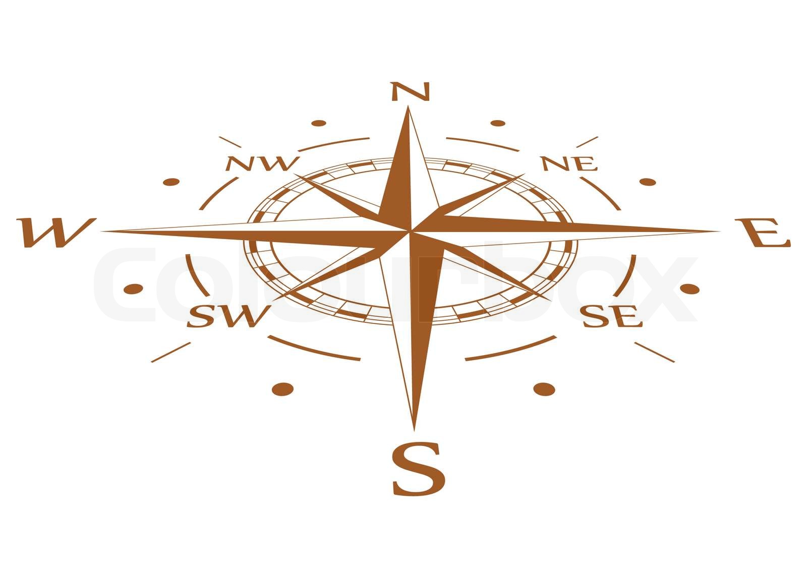 Brown compass vector compressed | Stock vector | Colourbox