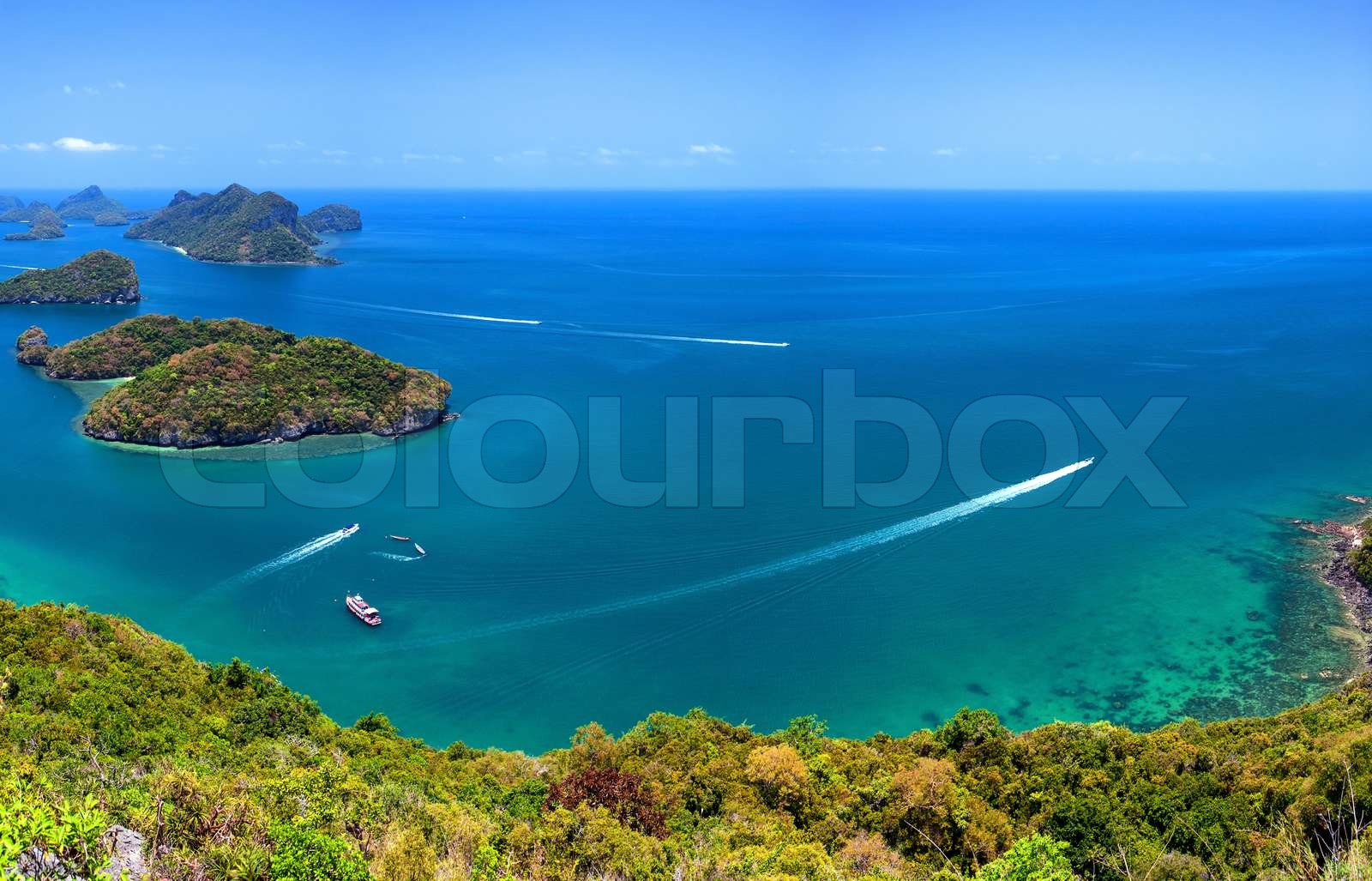 Tropical Island Nature , Thailand Meer Archipel aerial Panoramablick ...