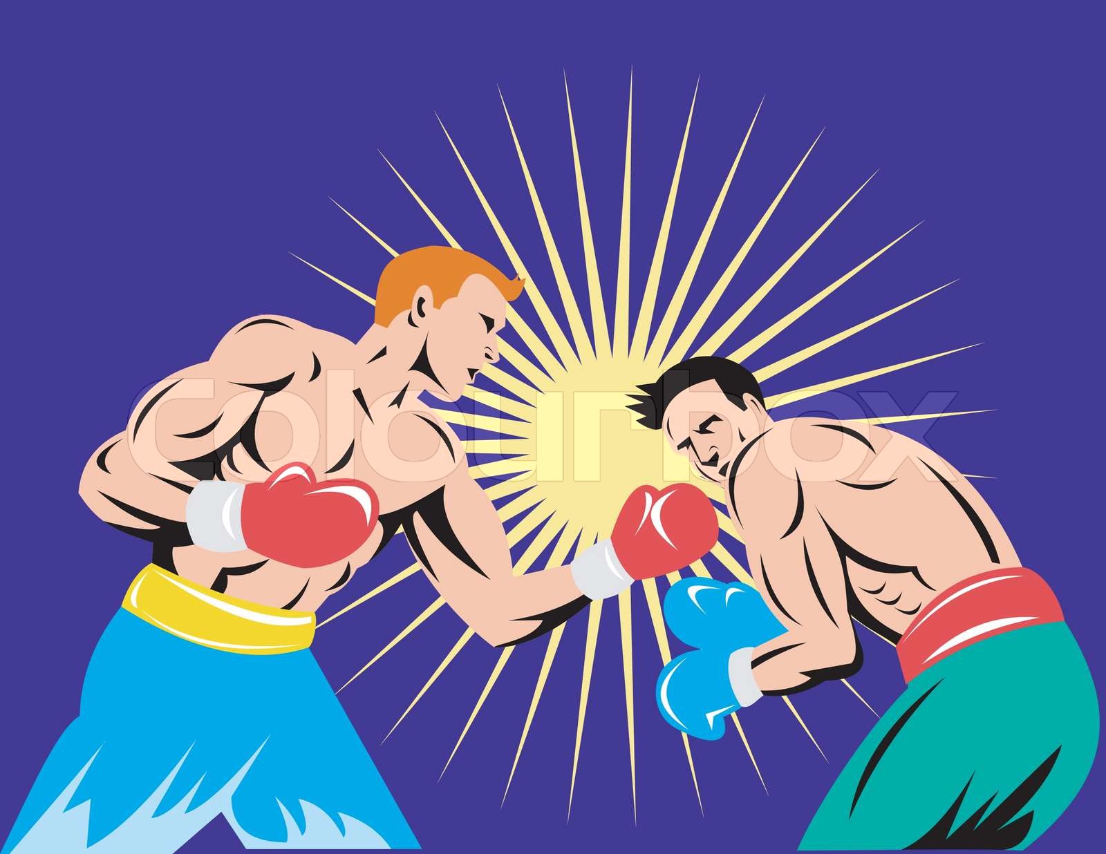 boxer connecting knockout punch | Stock vector | Colourbox