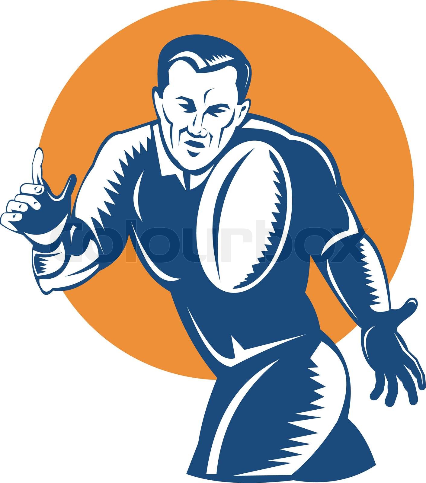 rugby player passing the ball | Stock vector | Colourbox