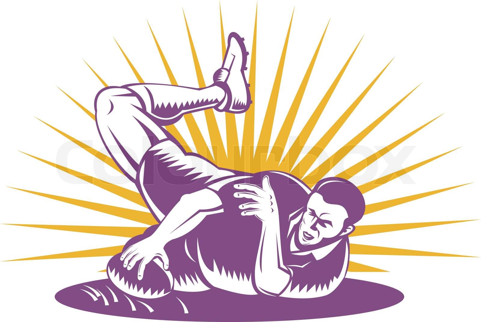 rugby player diving to score a try | Stock vector | Colourbox