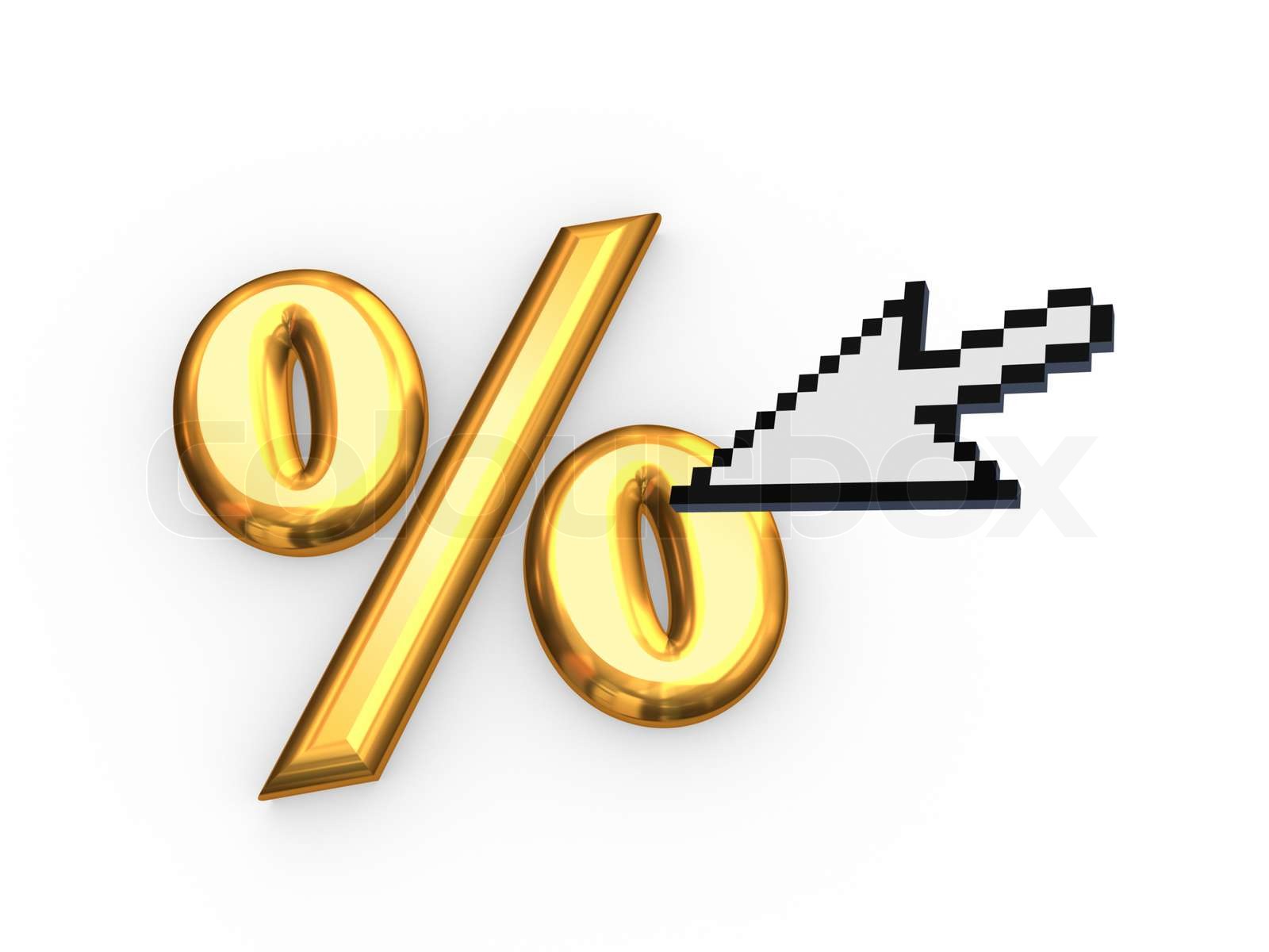 Cursor und Symbol der Prozente | Stock Bild | Colourbox