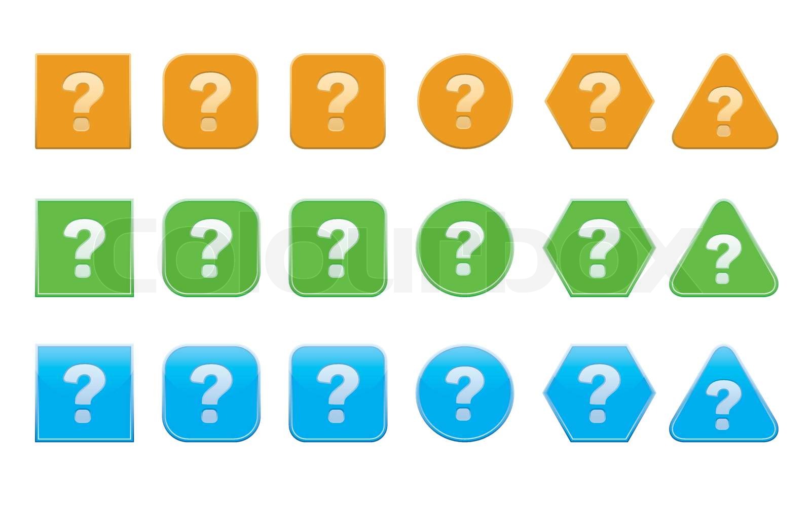 set of question icons of different shape | Stock vector | Colourbox