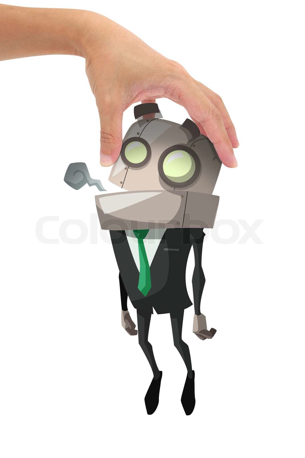 Exhausted robot businessman | Stock image | Colourbox
