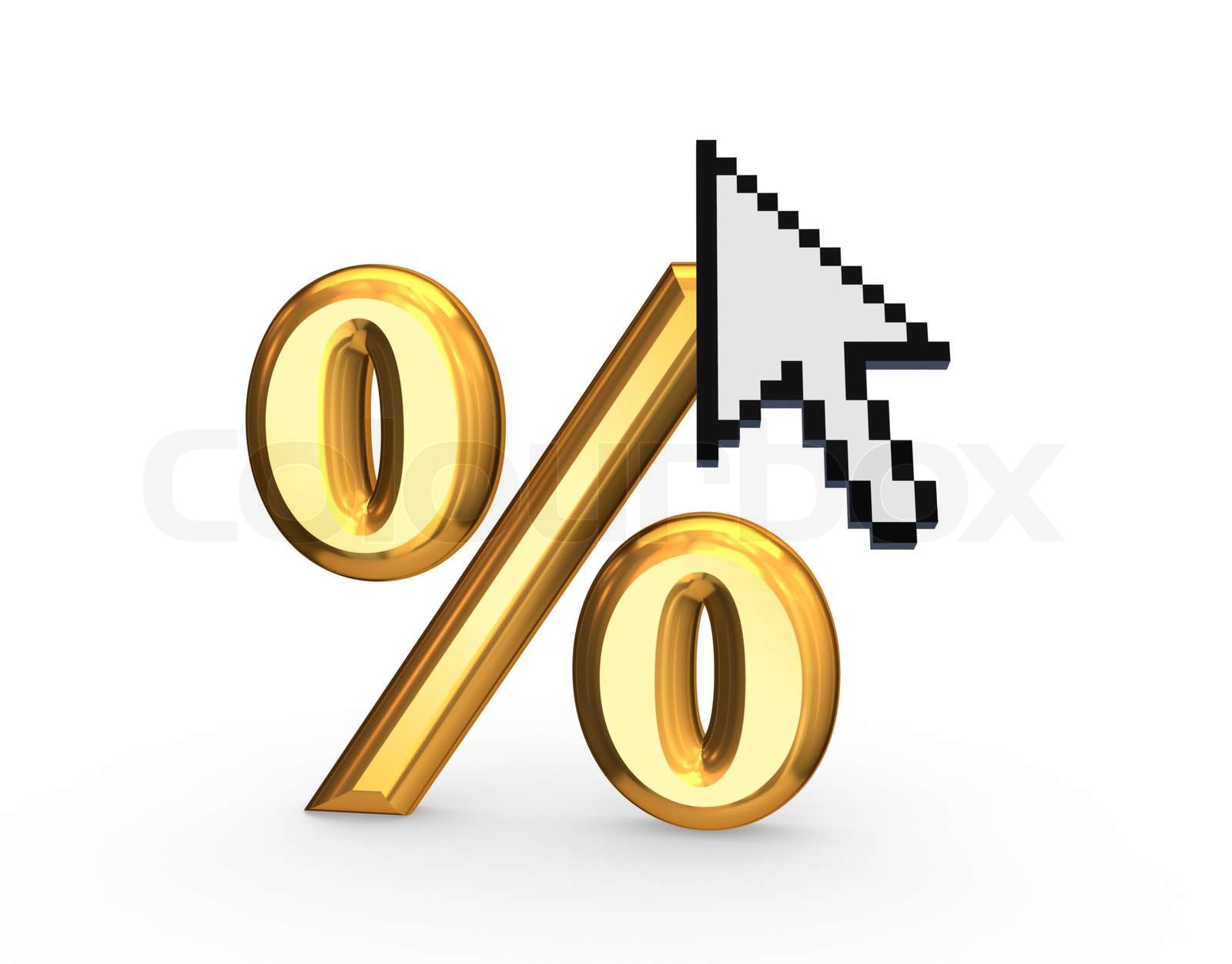 Cursor and symbol of percents | Stock image | Colourbox
