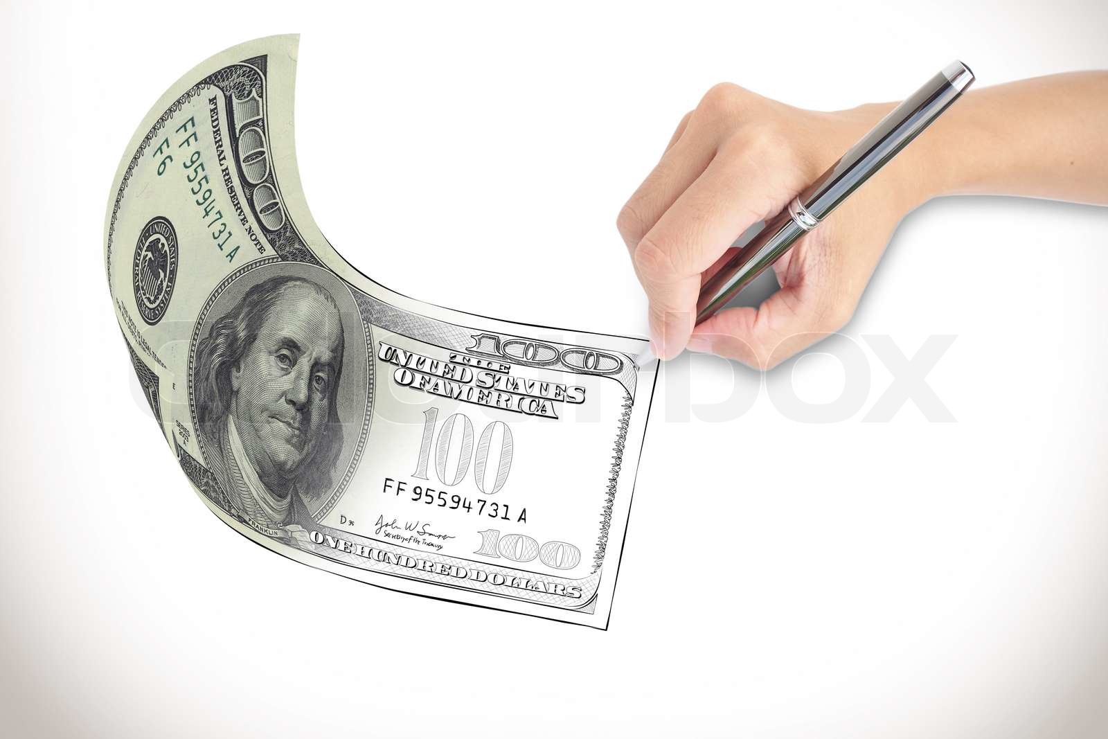 Hand zeichnen Geld | Stock Bild | Colourbox