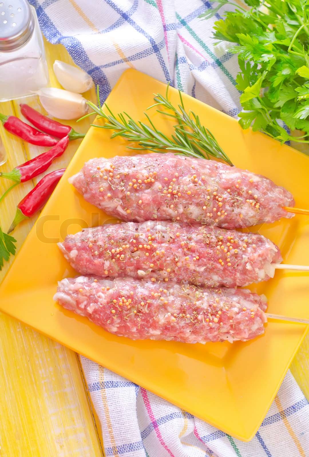 raw kebab | Stock image | Colourbox