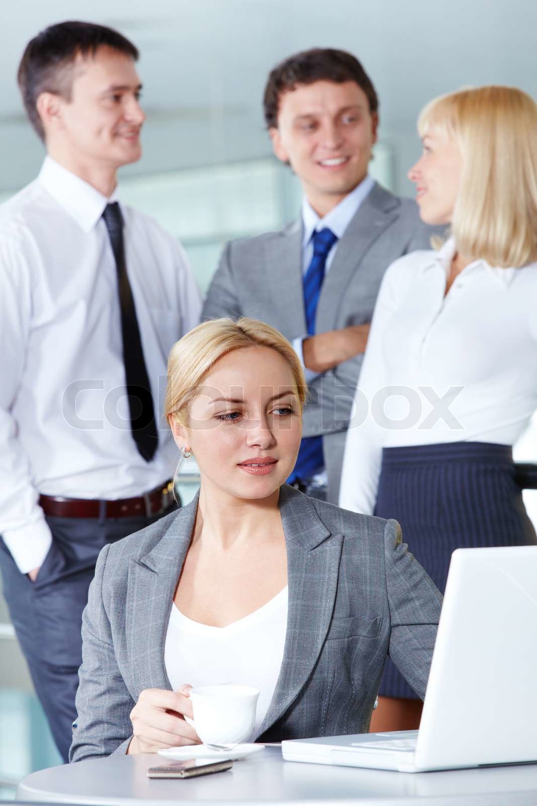 Female networking | Stock image | Colourbox