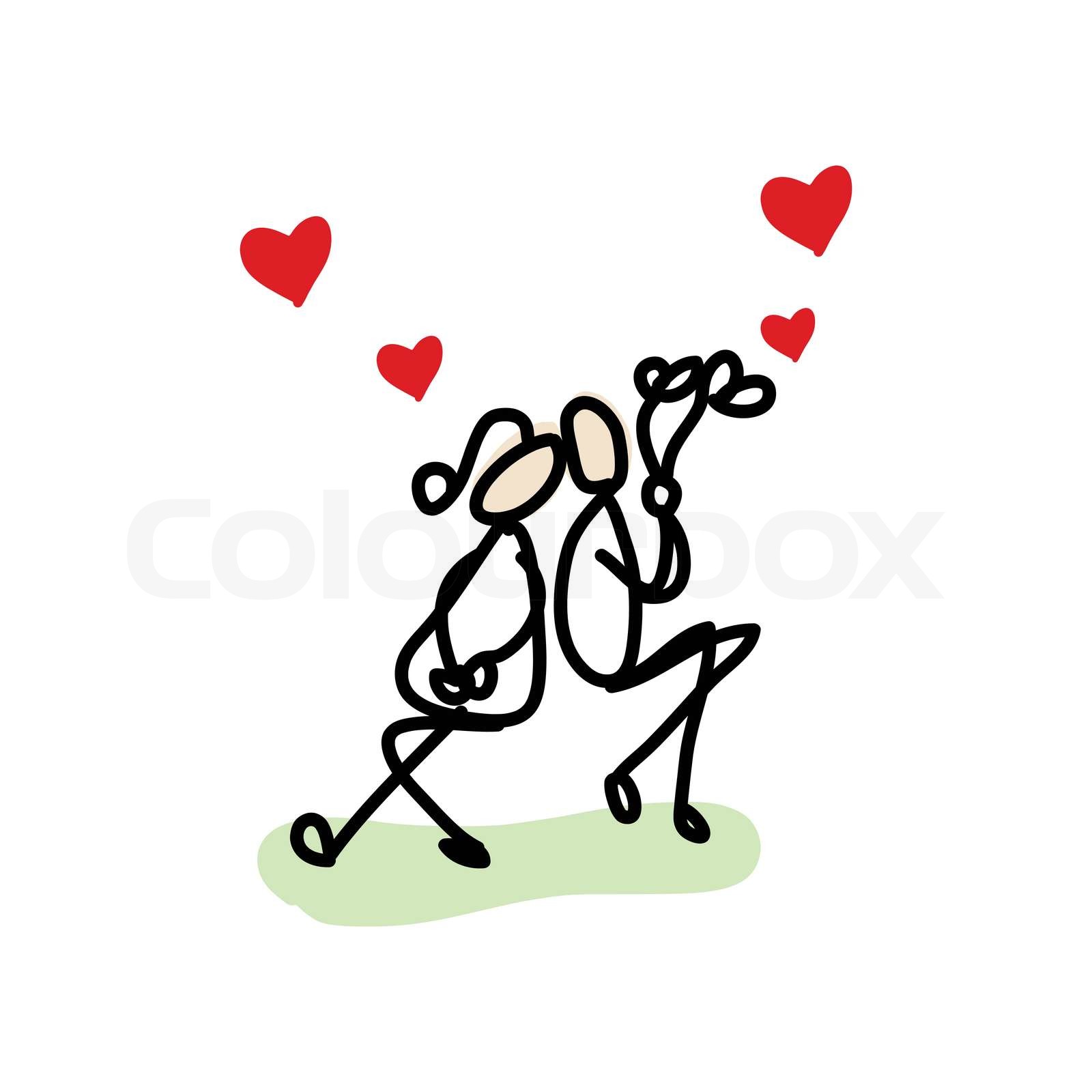 Handzeichnung cartoon Liebe | Stock-Vektor | Colourbox