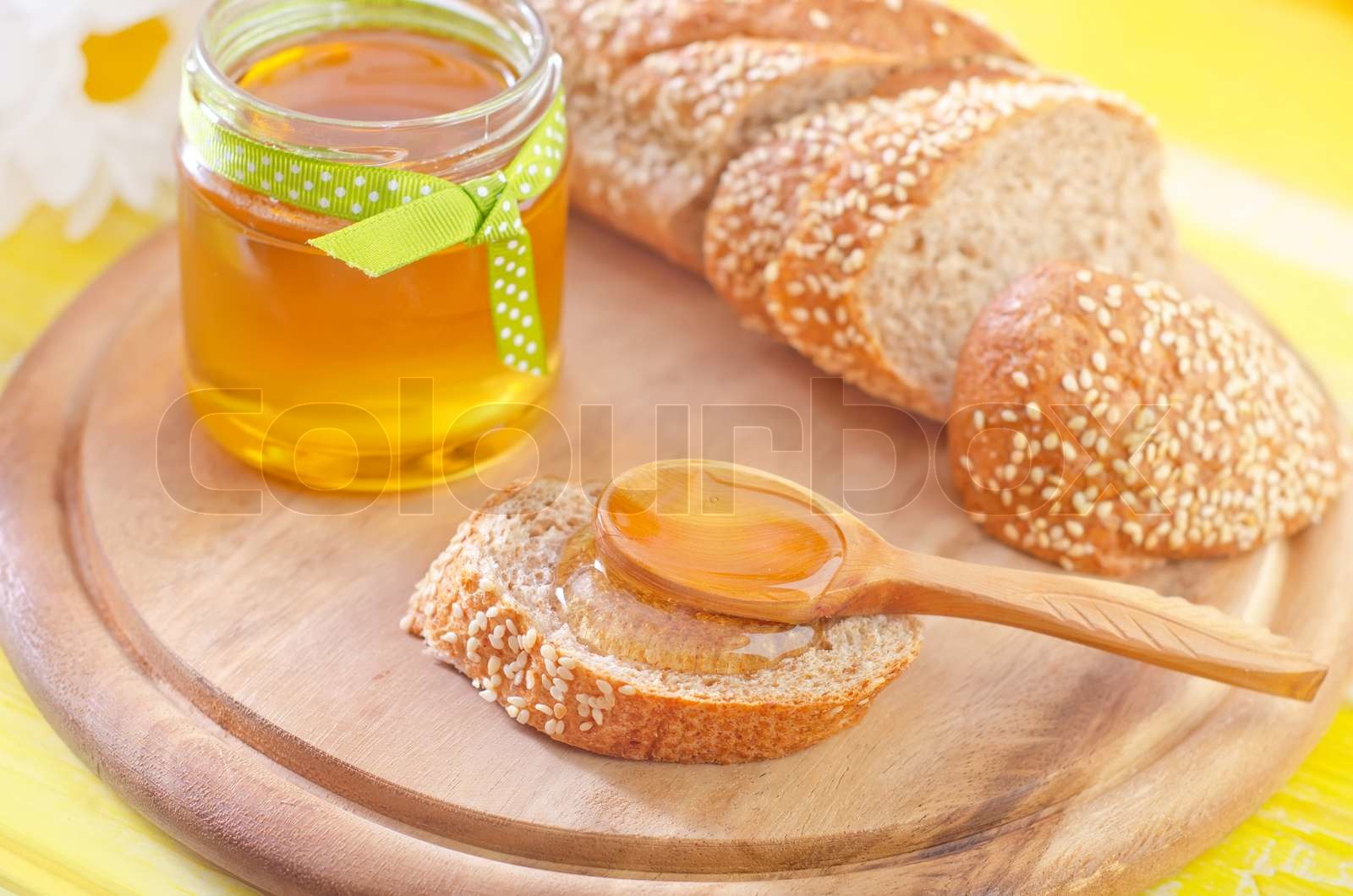 Honey And Bread Stock Image Colourbox