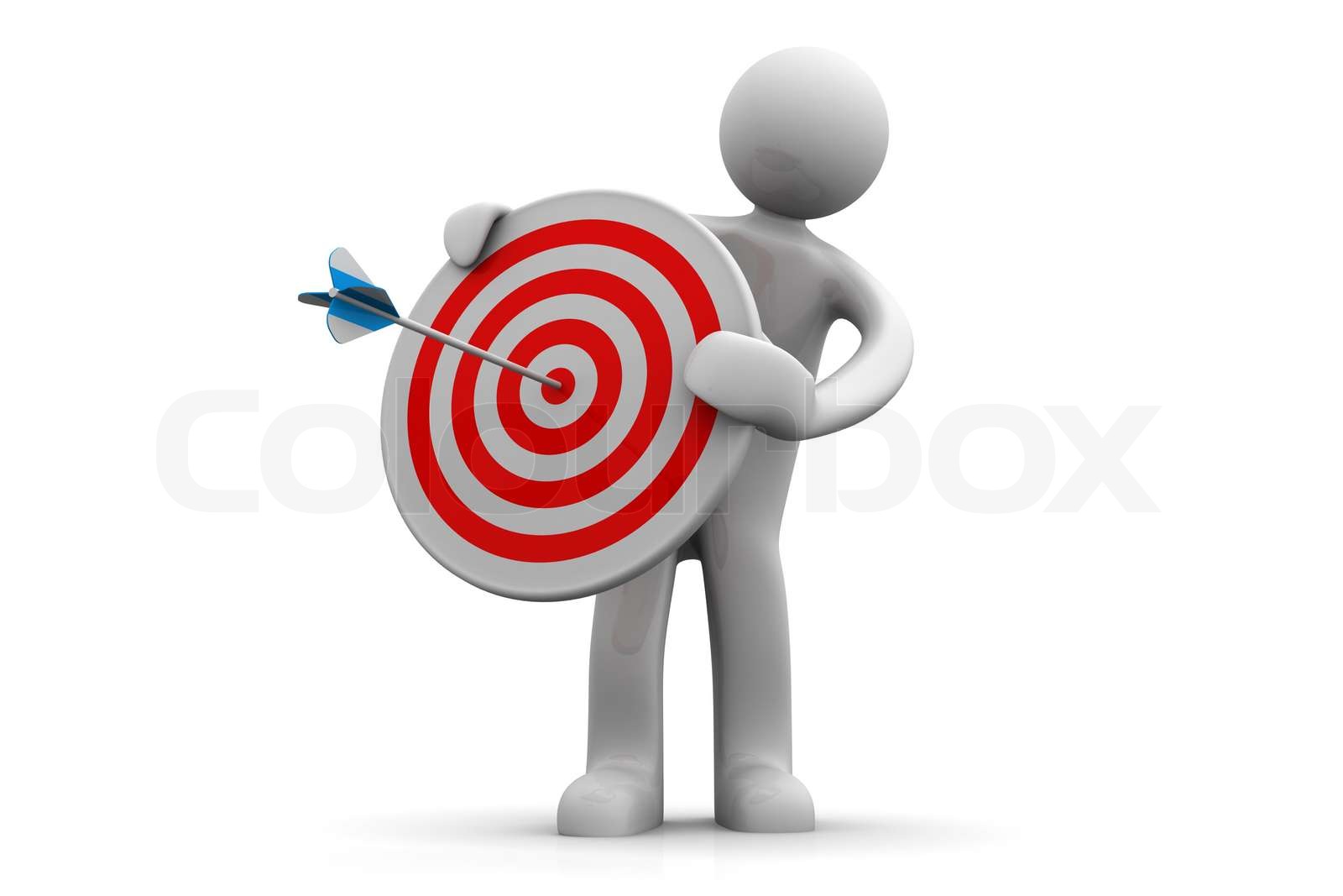 3d people - man, person with a target and arrows | Stock image | Colourbox