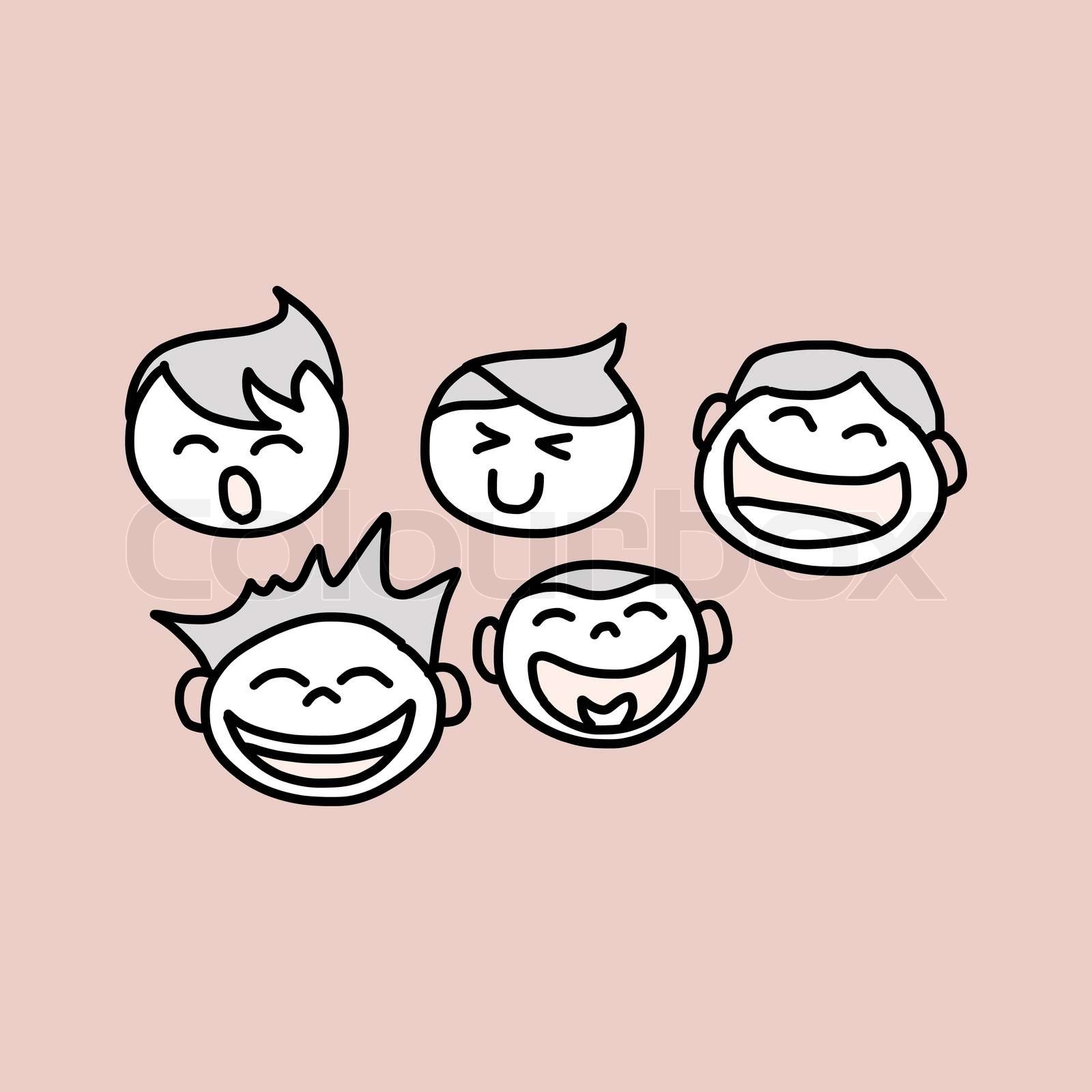 hand drawing cartoon smile | Stock vector | Colourbox