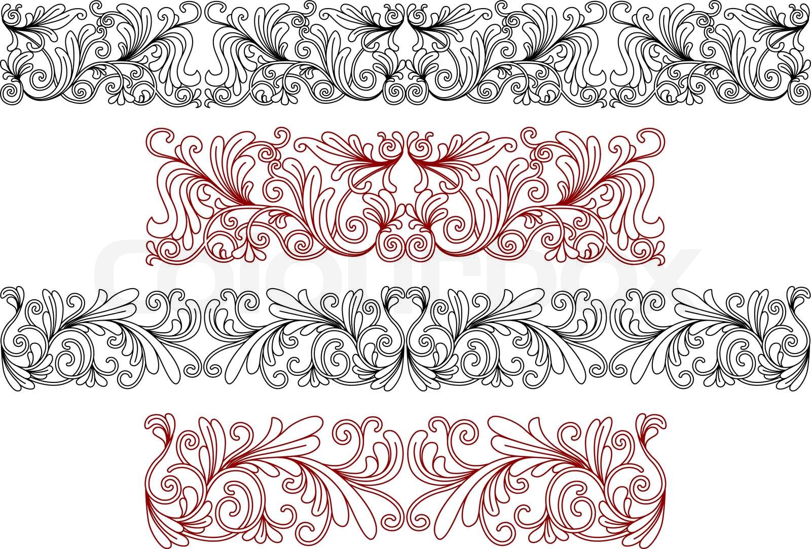 Dekorative ornamenter og grænser | Stock vektor | Colourbox
