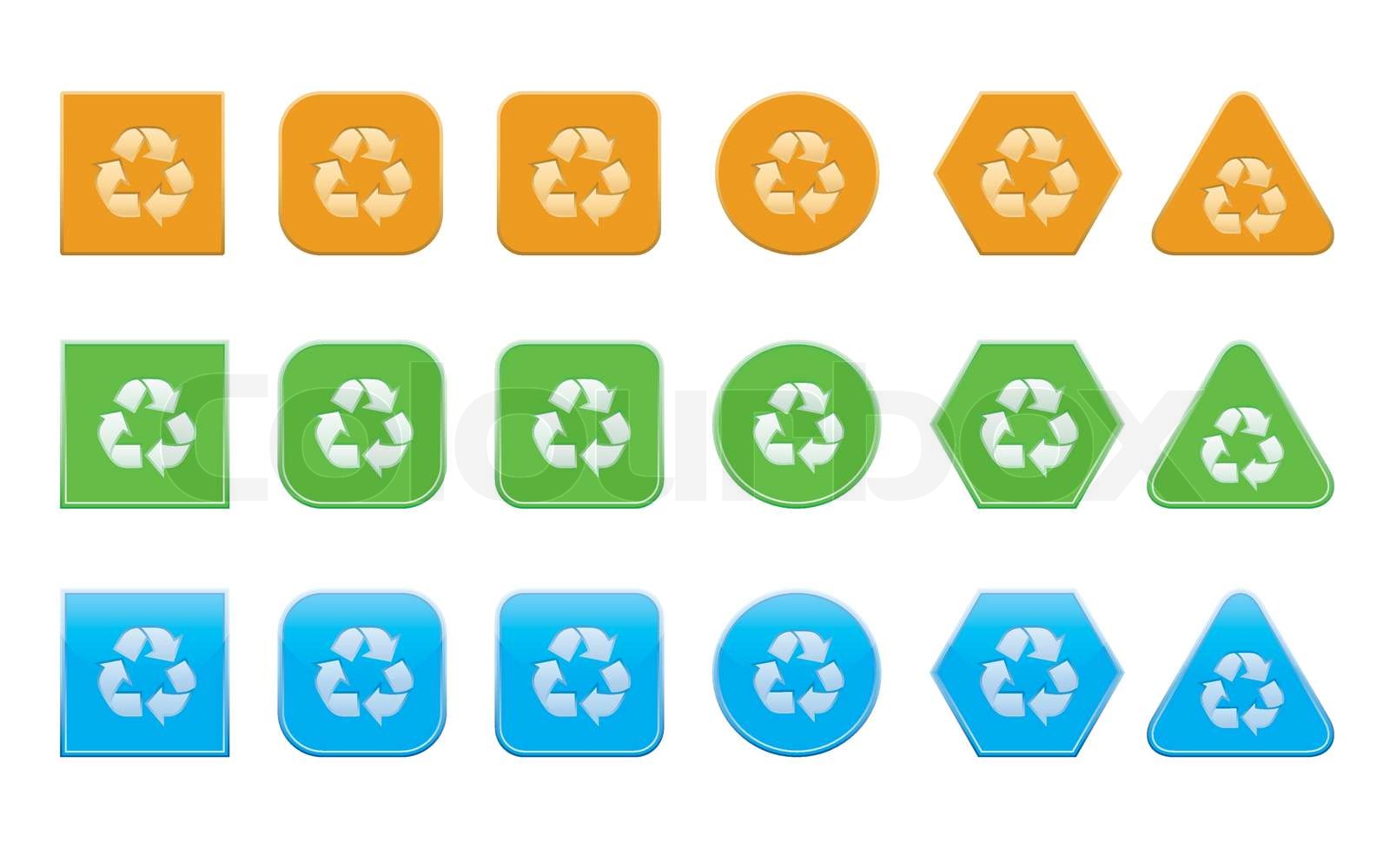 set of recycle icons of different shape | Stock vector | Colourbox