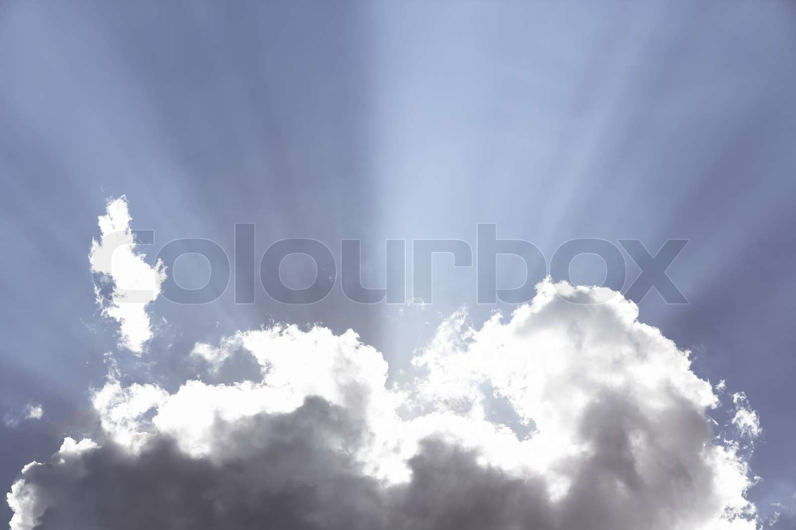 sun burst, surreal sun rays with cloud | Stock image | Colourbox