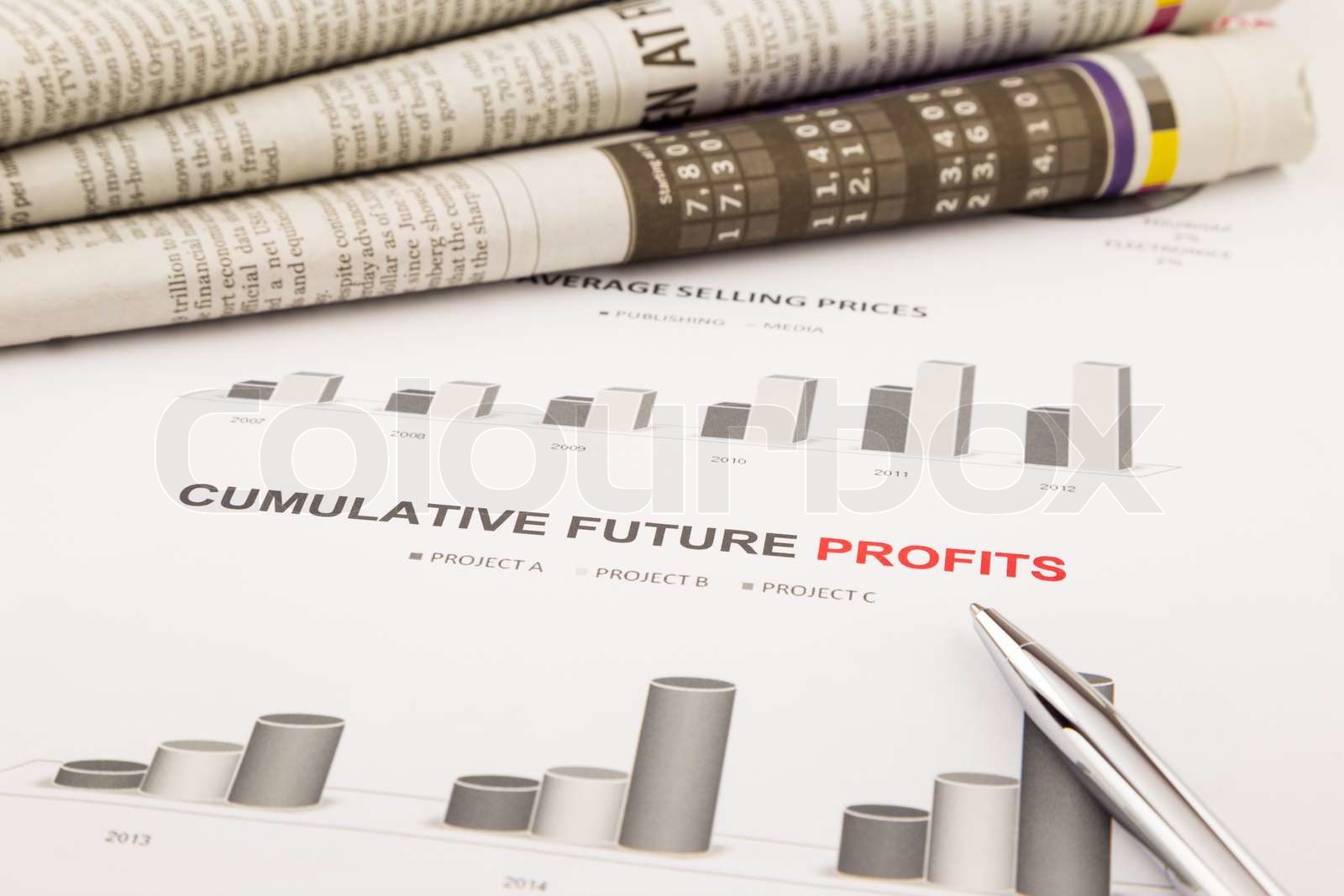 graph and chart, cumulative future profits | Stock image | Colourbox