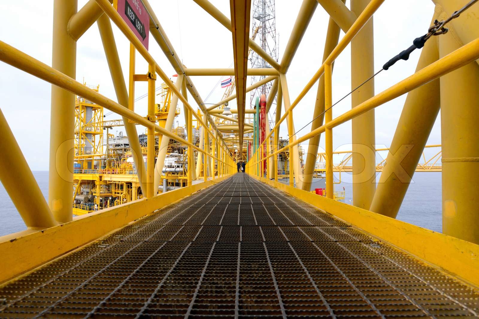 the pathway bridge of offshore oil rig | Stock image | Colourbox