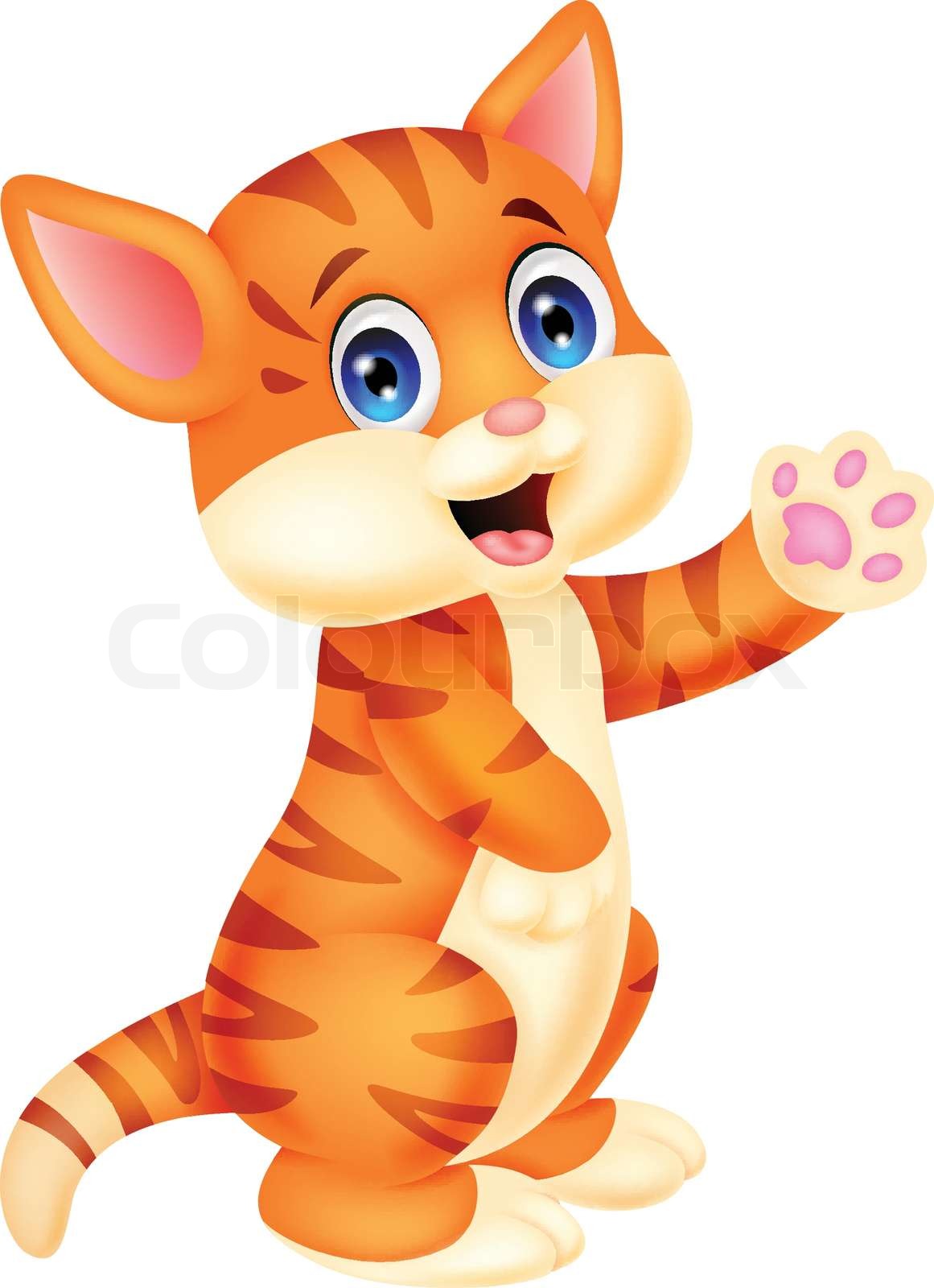 Cute baby cat cartoon | Stock vector | Colourbox