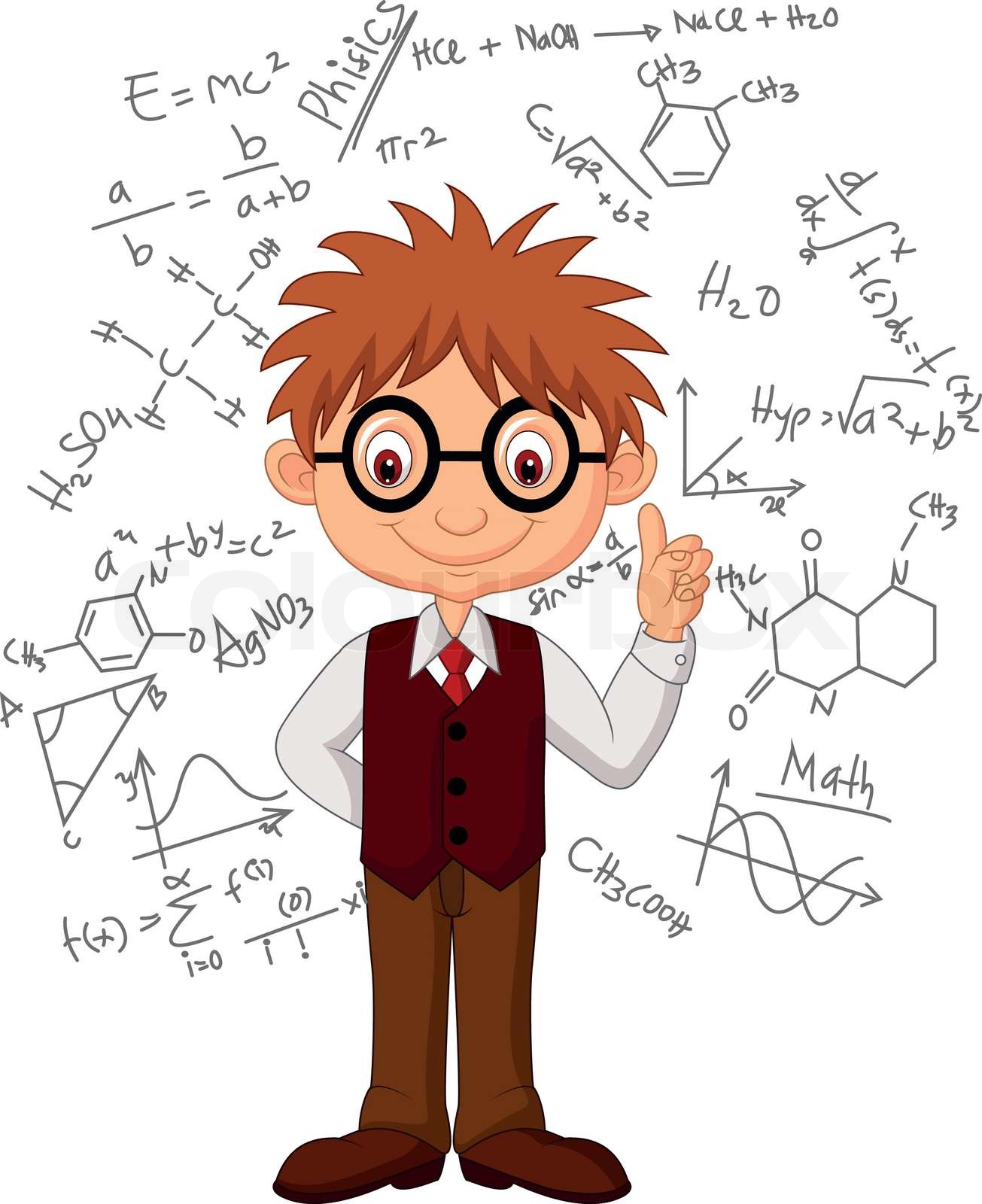 Smart boy cartoon | Stock vector | Colourbox
