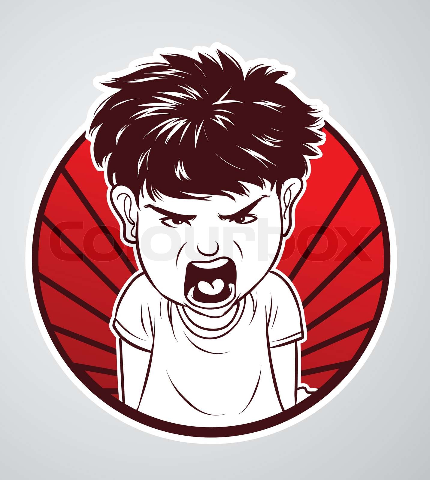 angry boy | Stock vector | Colourbox