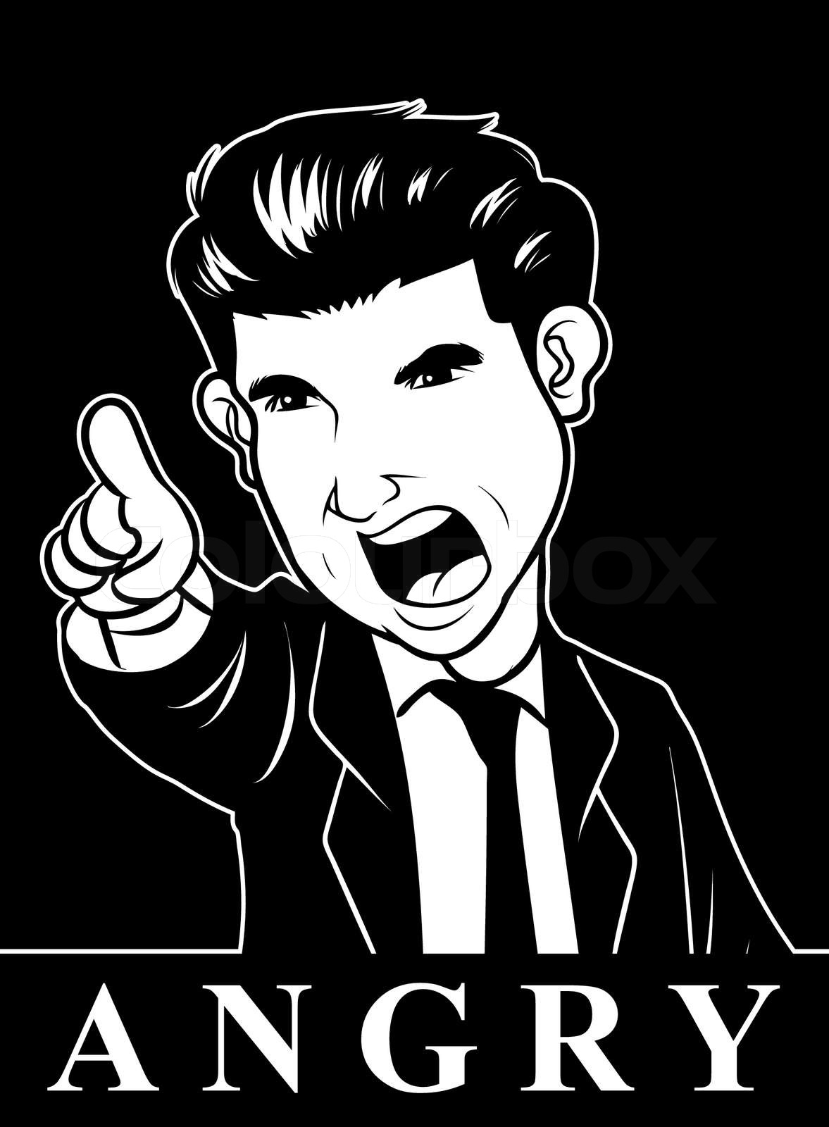 angry pointing | Stock vector | Colourbox