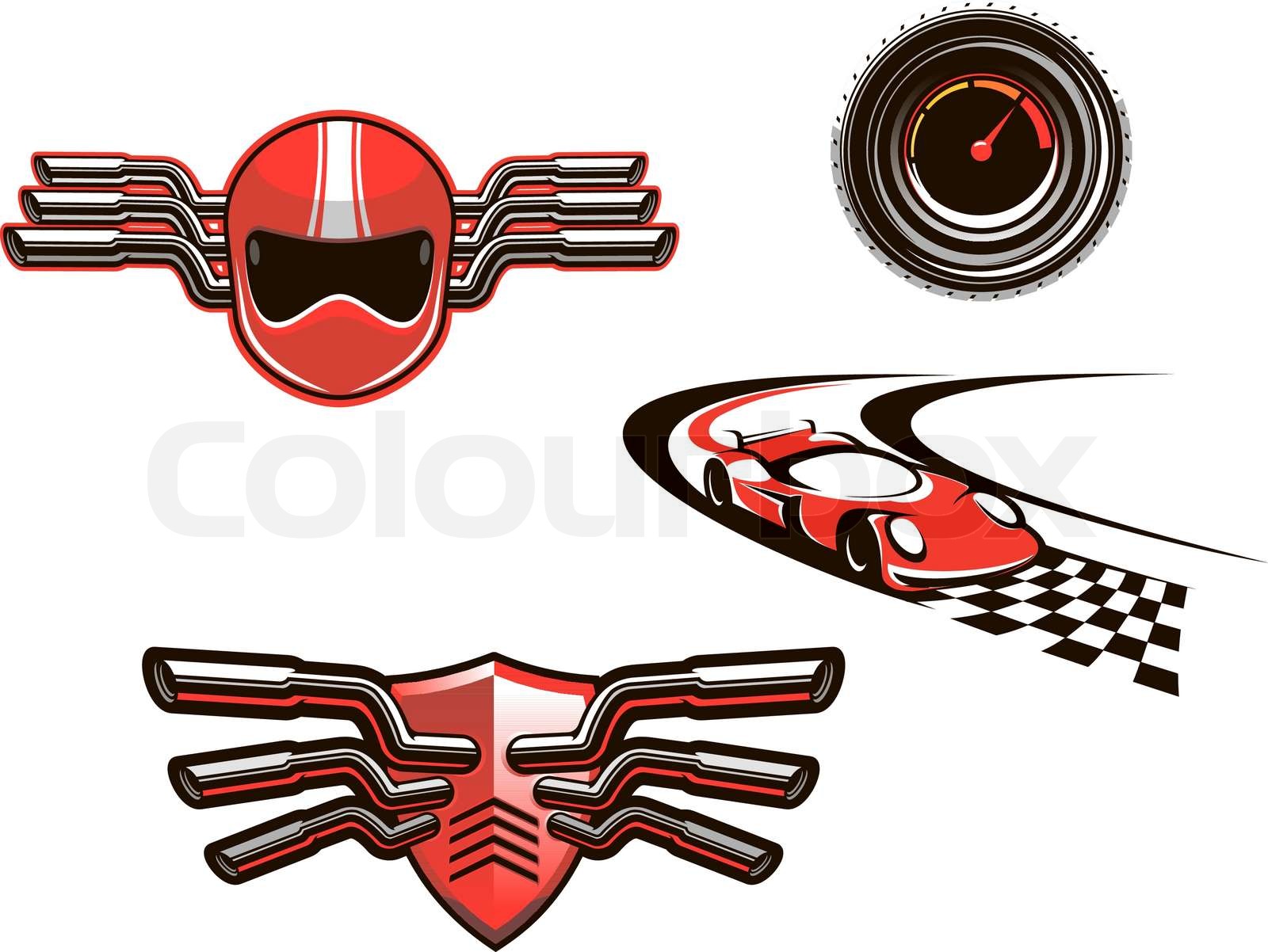 Elements and symbols of racing sport | Stock vector | Colourbox