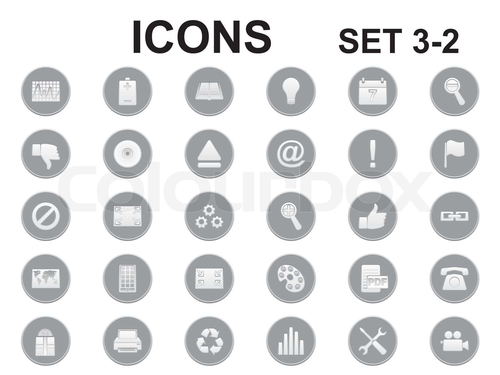 set of black and white round icons | Stock vector | Colourbox