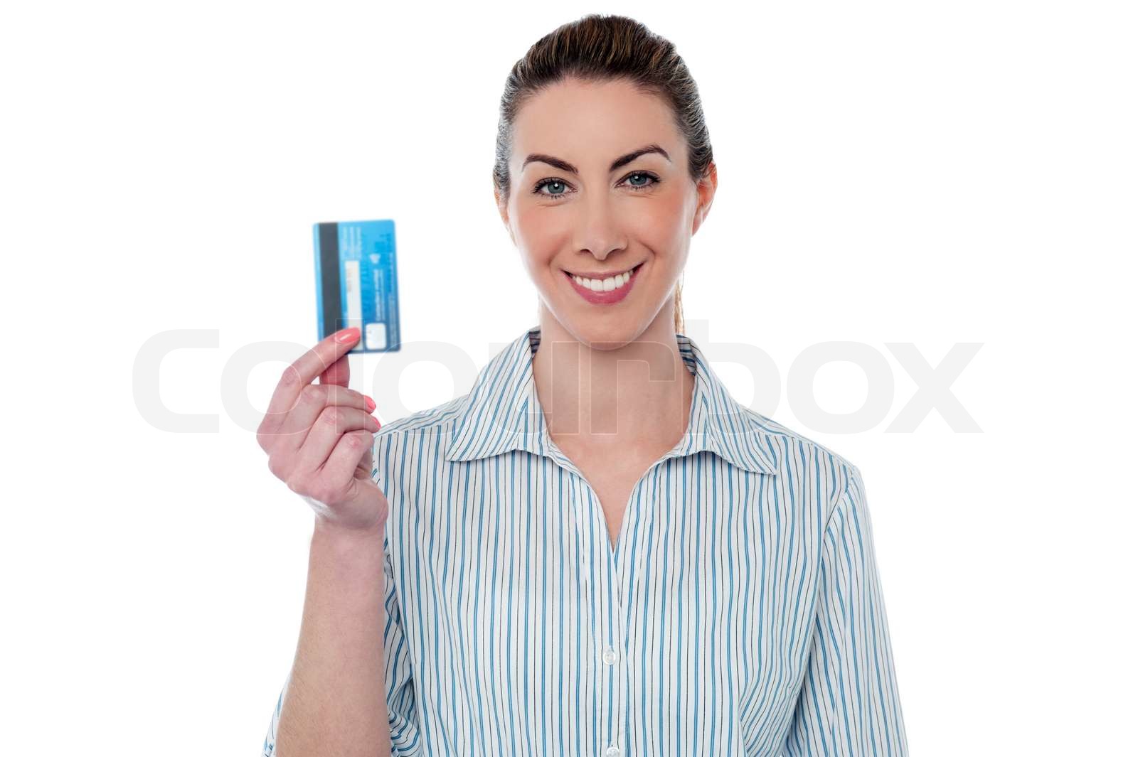 Woman Showing Her Atm Card Stock Image Colourbox Woman Showing Her Atm Card Stock Image Colourbox