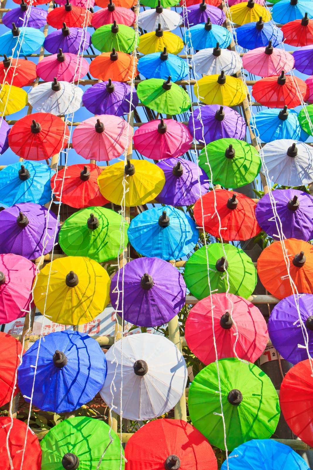 Asian umbrella's handmade umbrella | Stock image | Colourbox