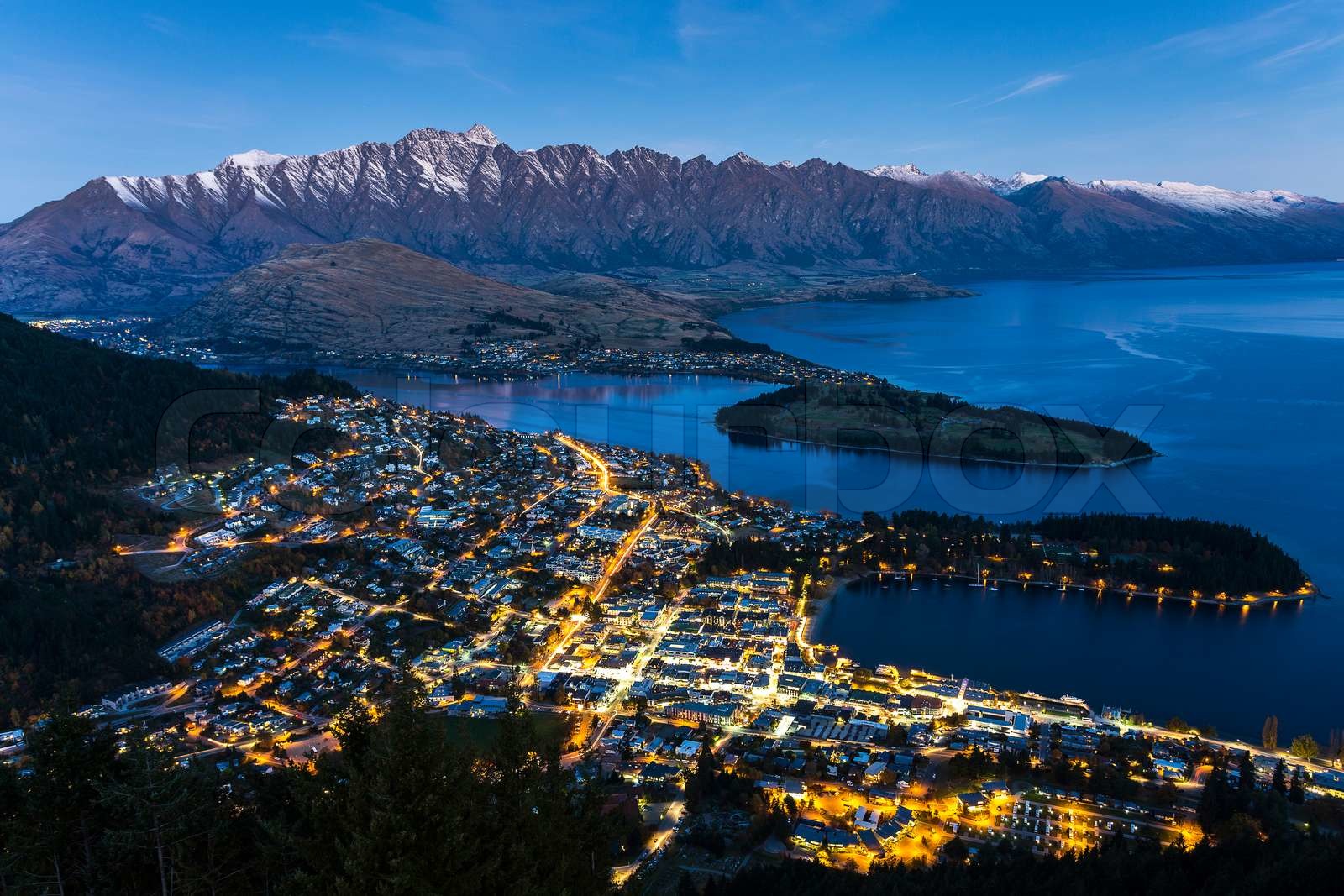 Aerial view of Queenstown | Stock image | Colourbox