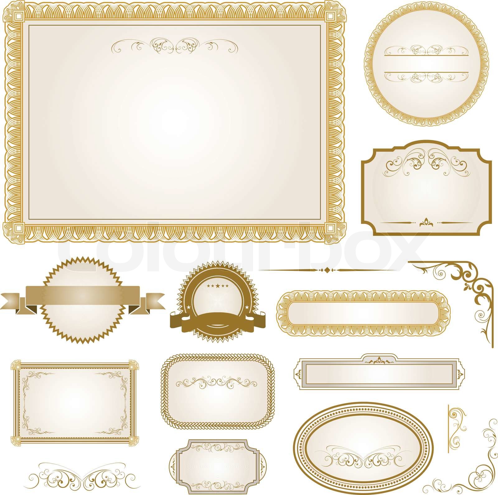 Diploma template with additional design elements | Stock vector | Colourbox