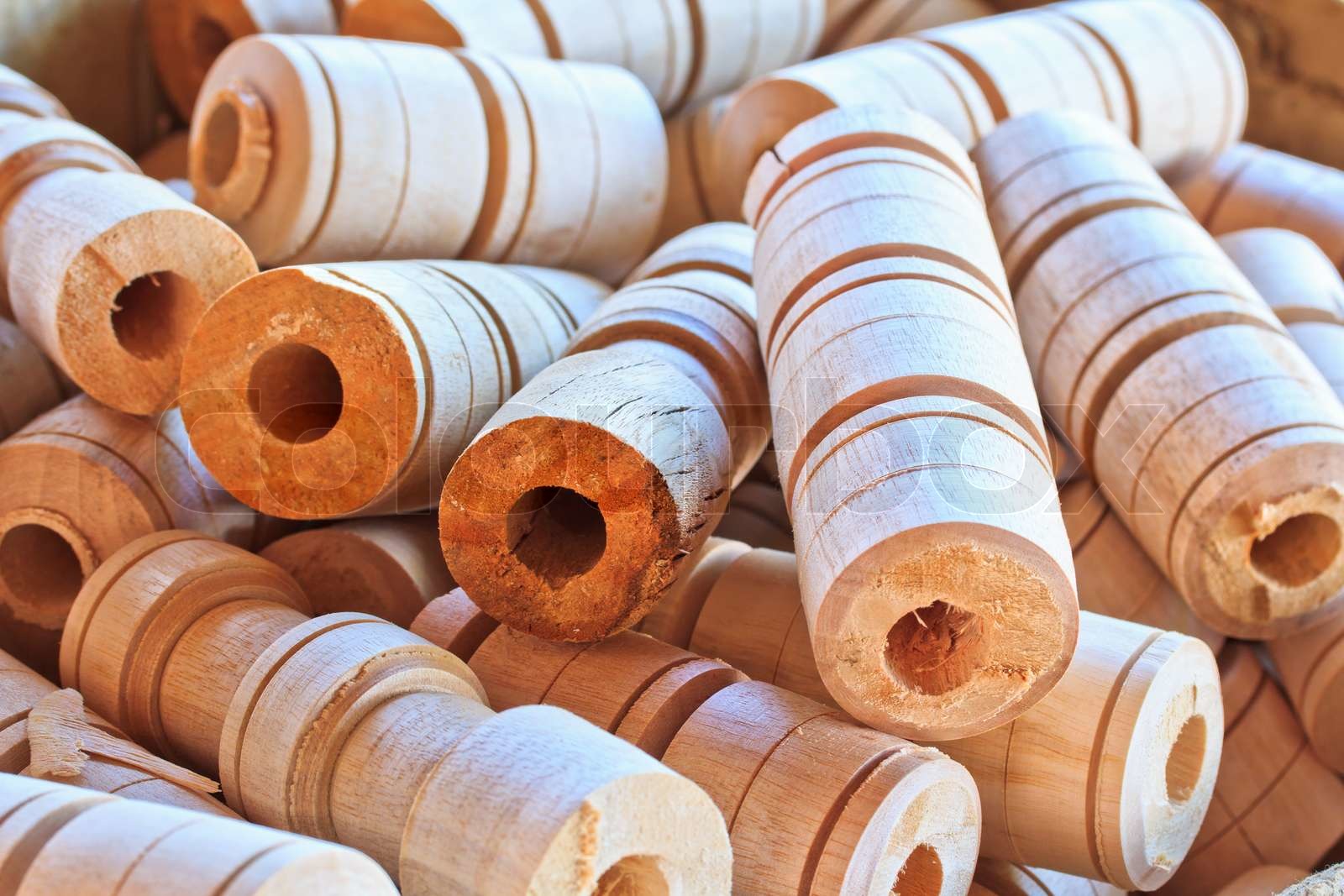 Handmade wood umbrella frames | Stock image | Colourbox