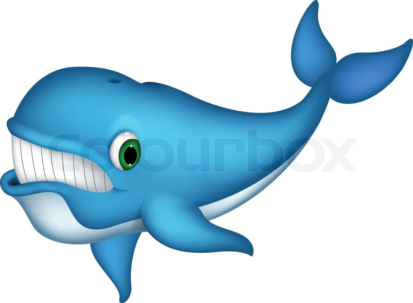 angry blue whale cartoon | Stock vector | Colourbox