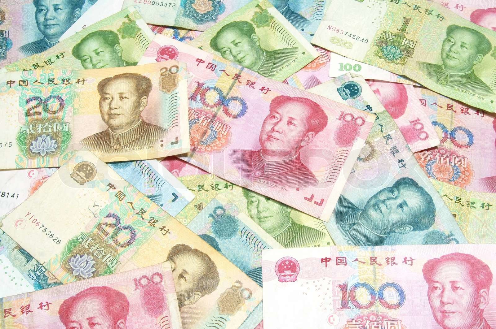 farverige Kina penge regninger | Stock foto | Colourbox