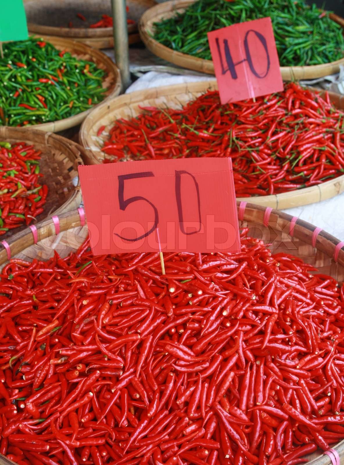 chili in market, Thailand | Stock image | Colourbox