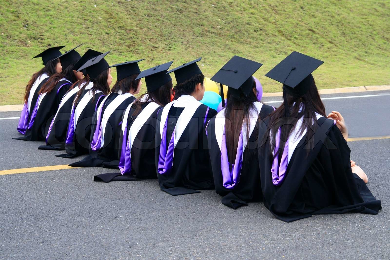 Back of graduates, women | Stock image | Colourbox