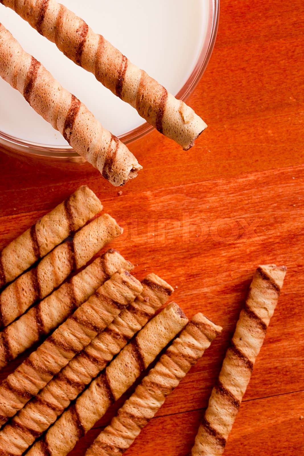 Rolled waffles | Stock image | Colourbox