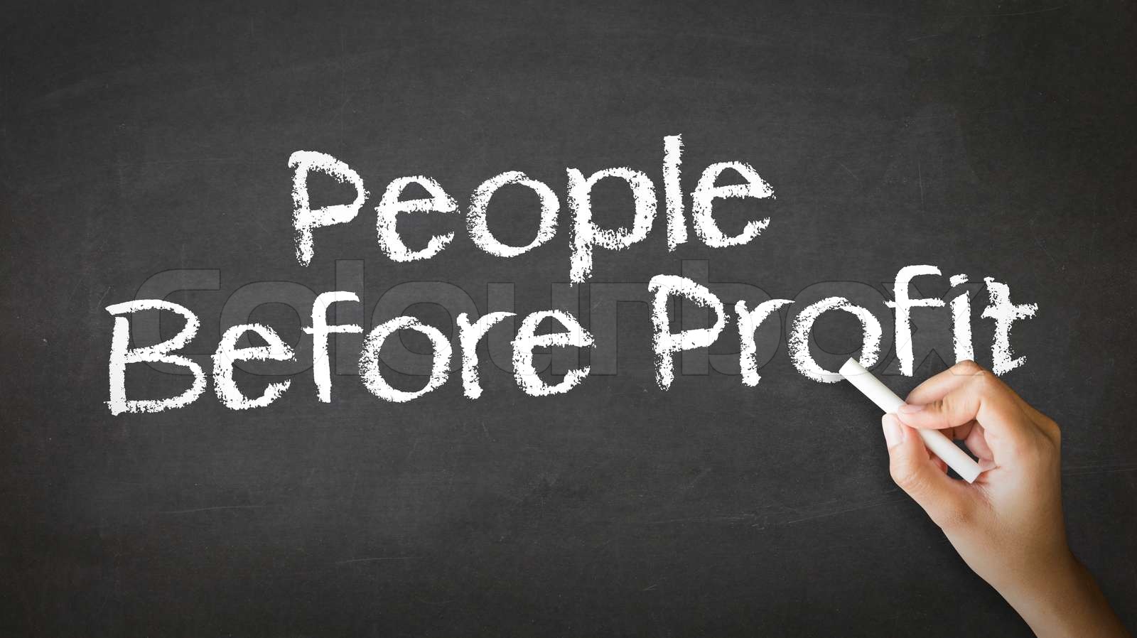 People Before Profit Chalk Illustration | Stock image | Colourbox