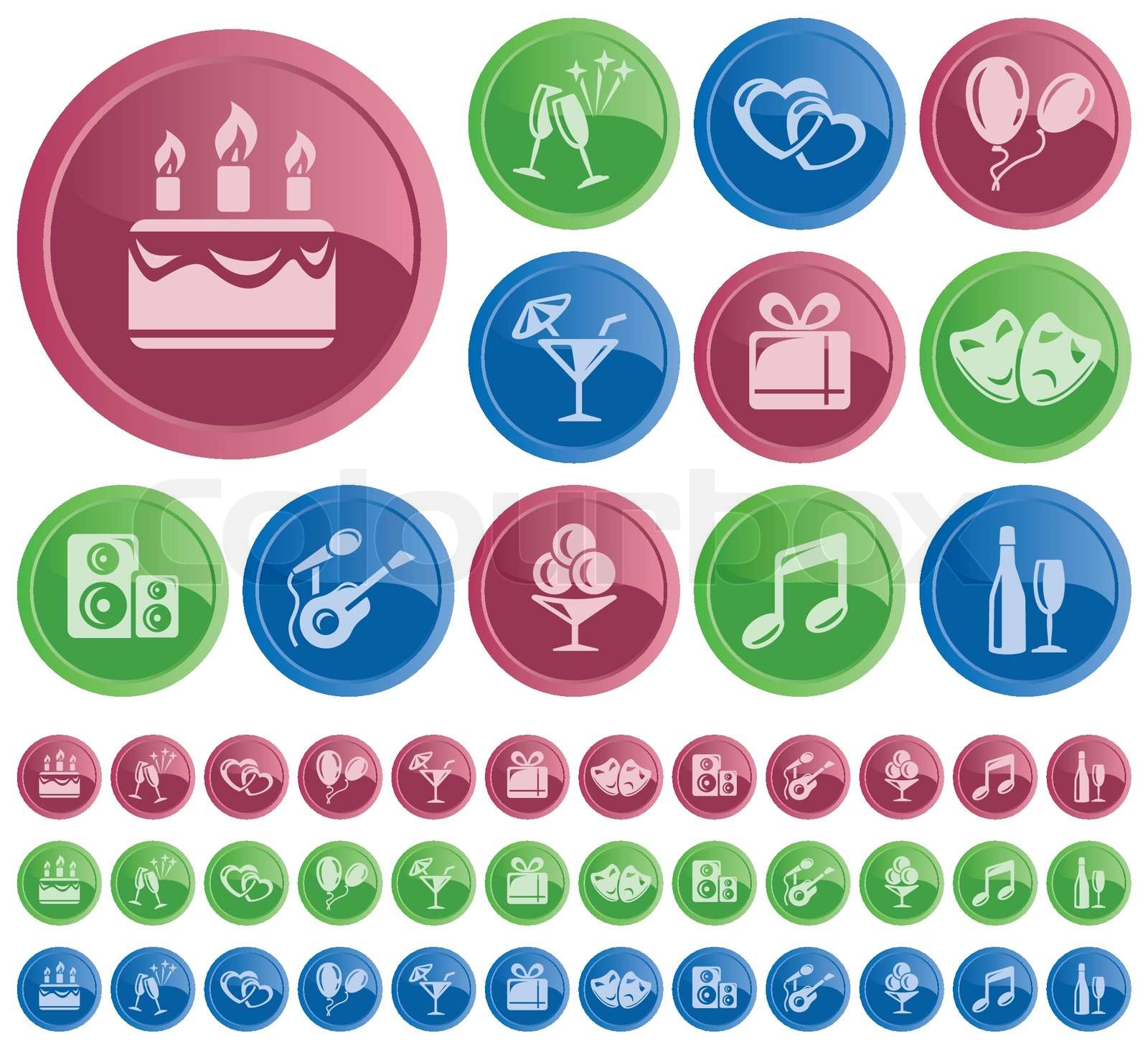 Party buttons | Stock vector | Colourbox