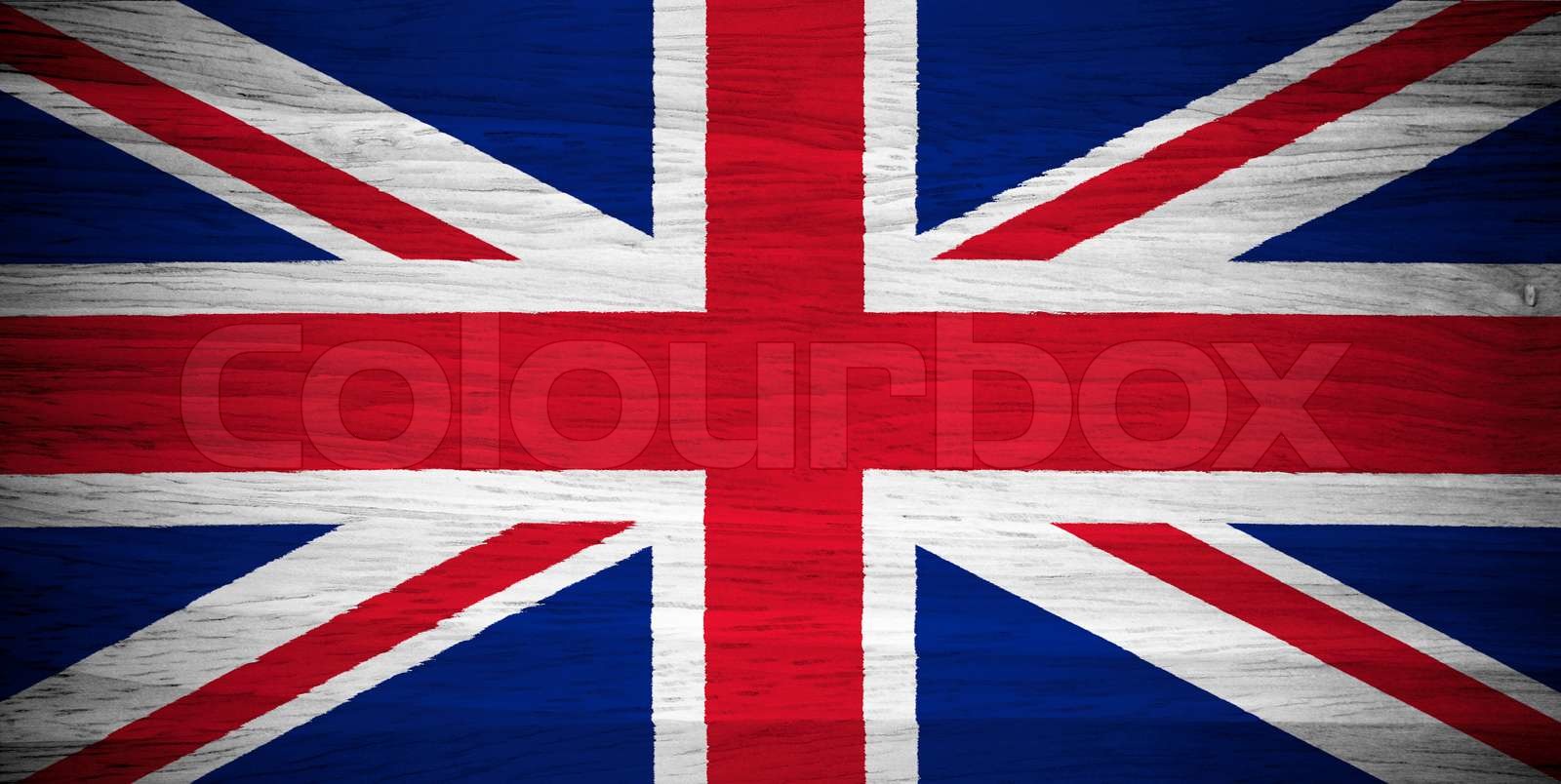 UK flag on wood texture | Stock image | Colourbox