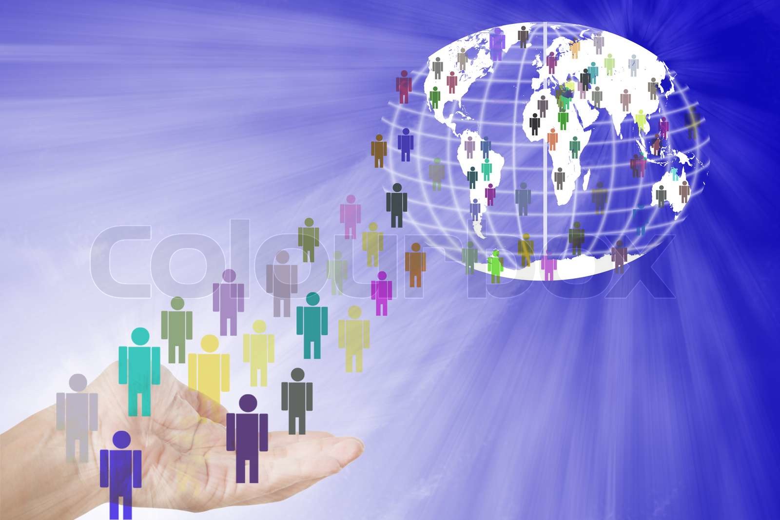 ้human on hand and world | Stock image | Colourbox