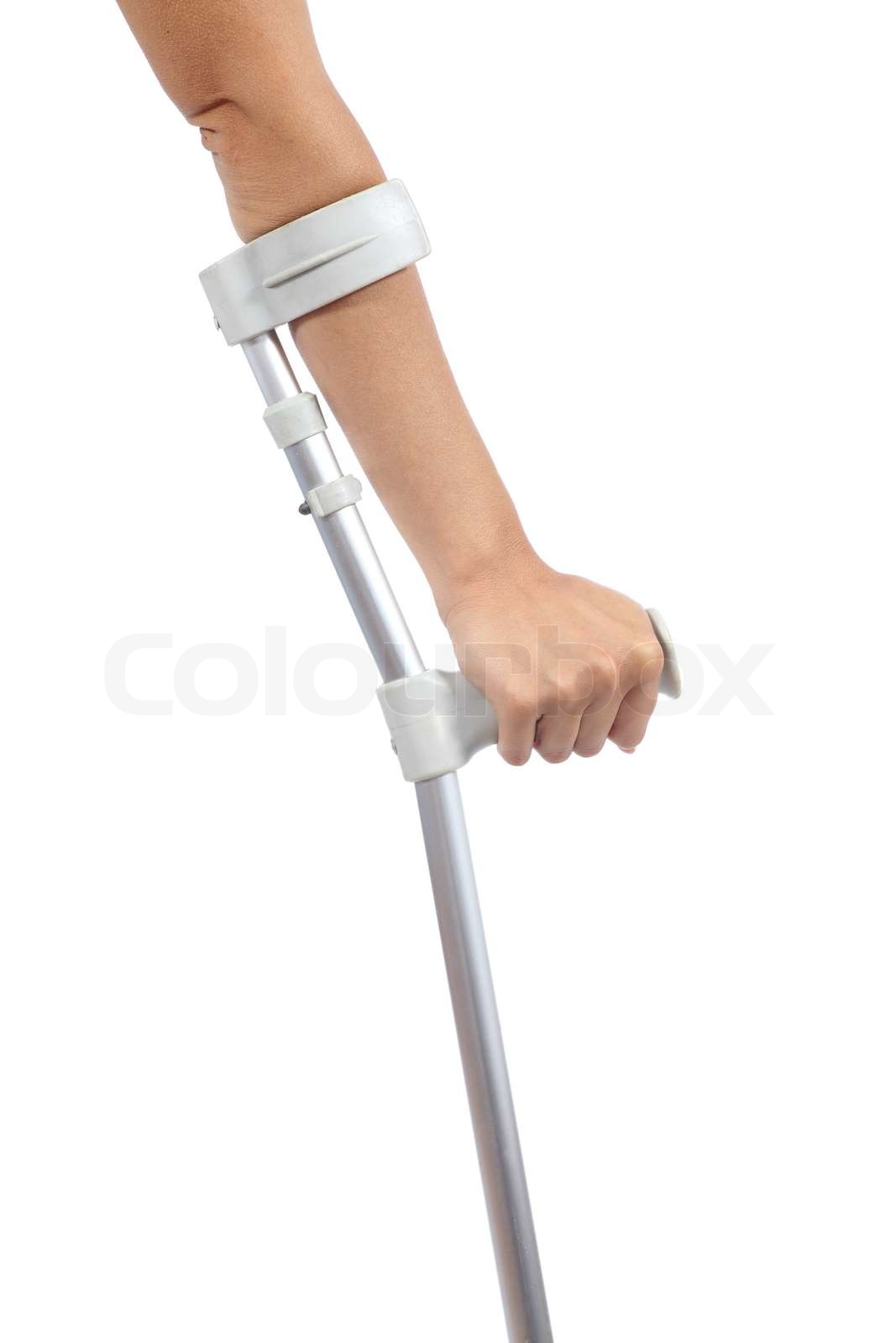 Frau Hand mit einer Krücke | Stock Bild | Colourbox